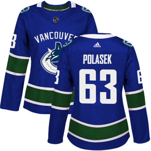 Adam Polasek Women's Adidas Vancouver Canucks Authentic Blue Home Jersey